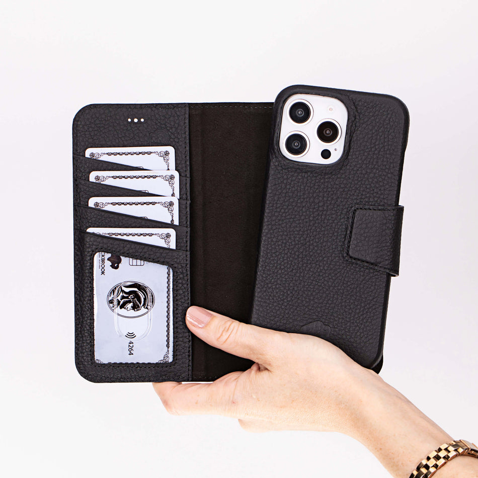 iPhone 16 Pro Max Detachable Leather Wallet Case, BlackBrook ...
