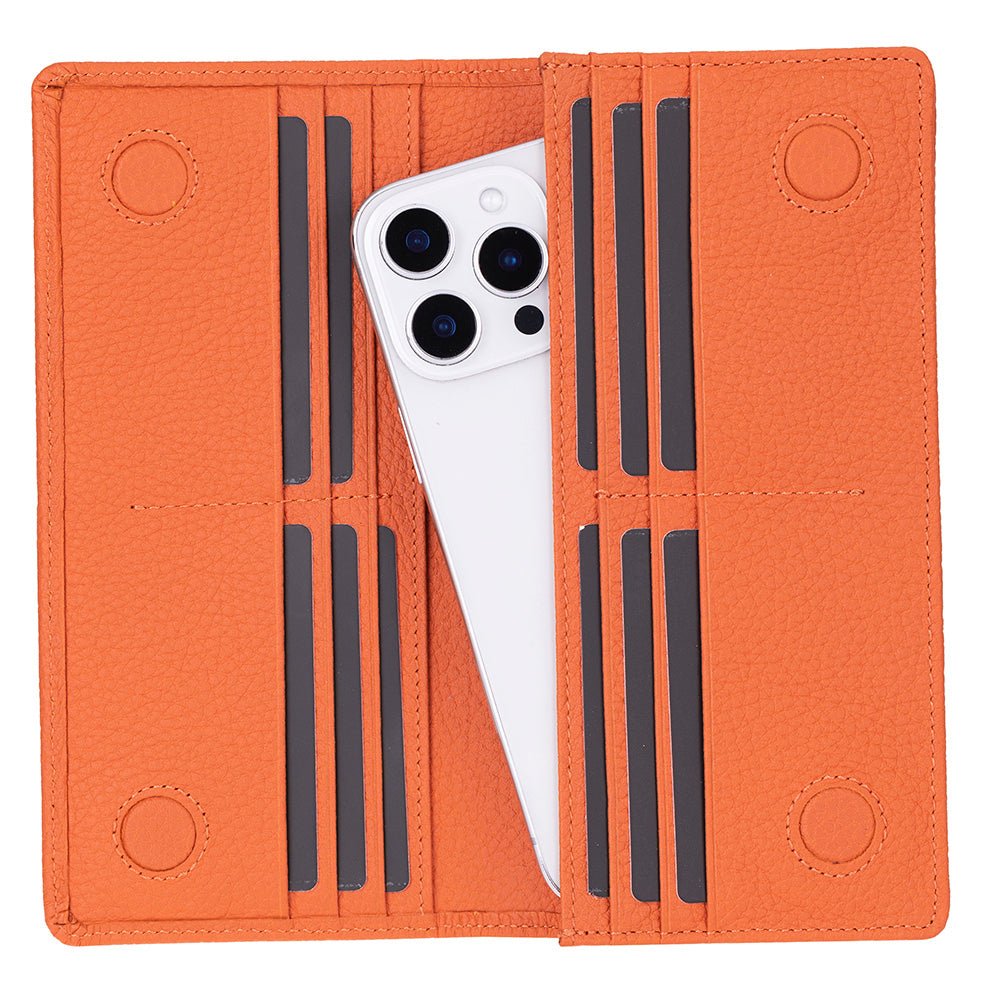 Aura Leather Women's Wallet, Orange – BlackBrook Case
