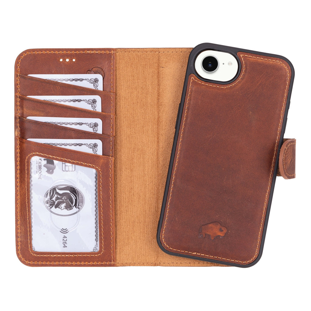 Leather iPhone 16e Case with Detachable Wallet | Carter | BlackBrook Case