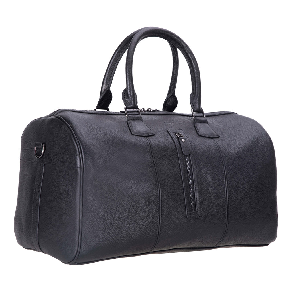 Dolly Leather Weekender Bag – Full‑Grain Leather / Pebble Black ...