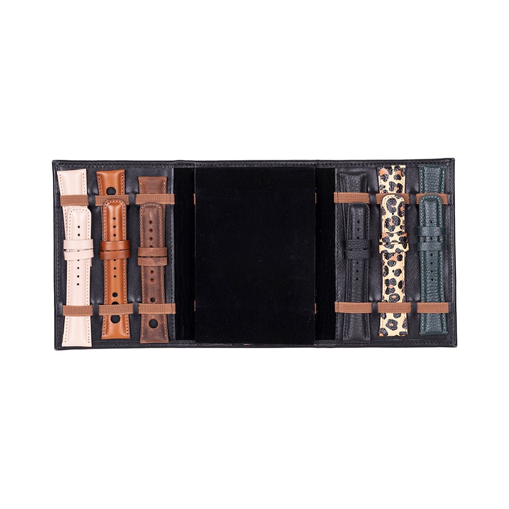 Triple Leather Watch Band Organizer – Travel-Friendly Storage for Apple ...