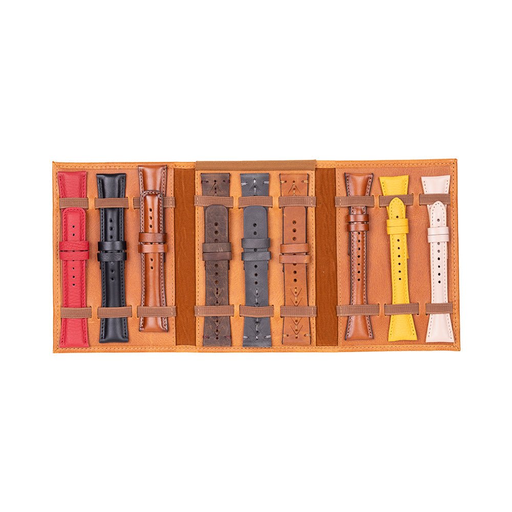 Triple Leather Watch Band Organizer – Travel-Friendly Storage for Apple ...