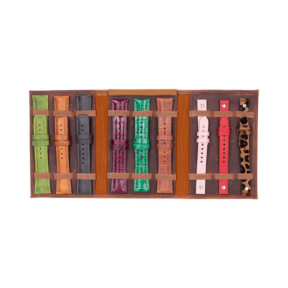 Triple Leather Watch Band Organizer – Travel-Friendly Storage for Apple ...