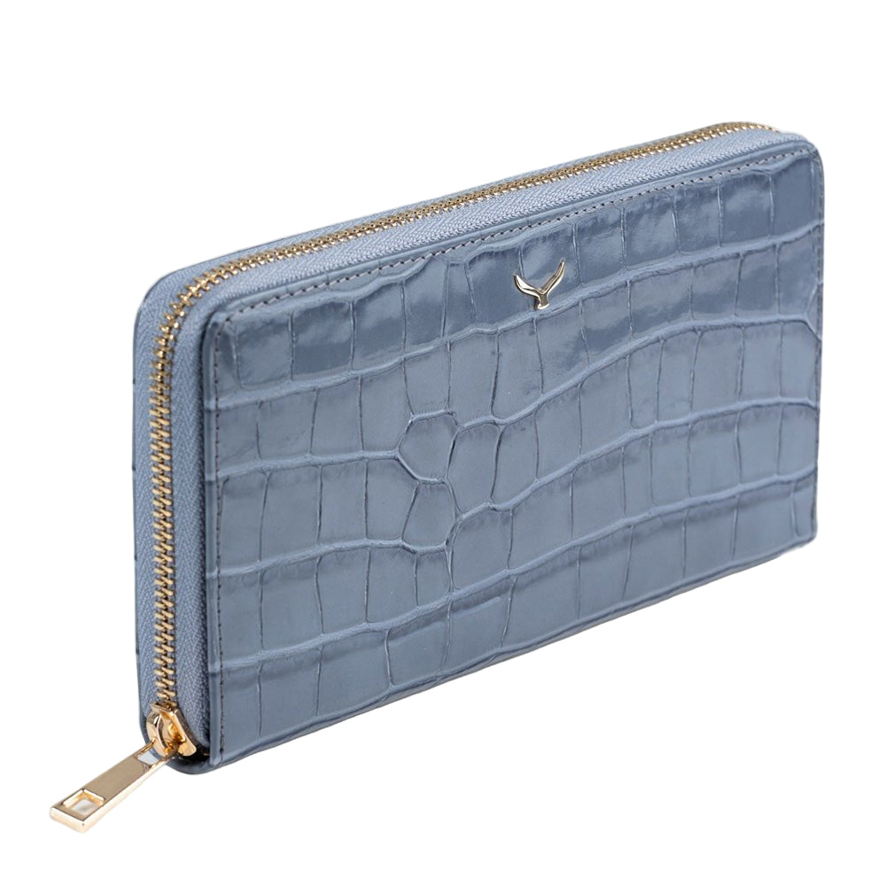 Venezia Women’s Croco Large Leather Wallet with Triple Compartments ...